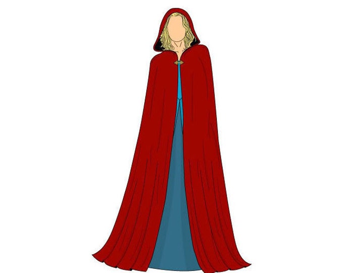 Long Hooded Cape Sewing Pattern - One Size - Download PDF - Etsy