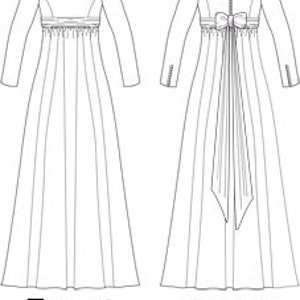 Regency Style Dress/costume Sewing Pattern Sizes 8-22 UK Download PDF ...