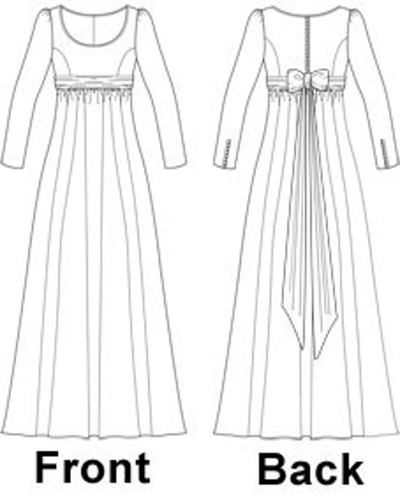 Regency Style Dress/costume Sewing Pattern Sizes 8-22 UK - Etsy