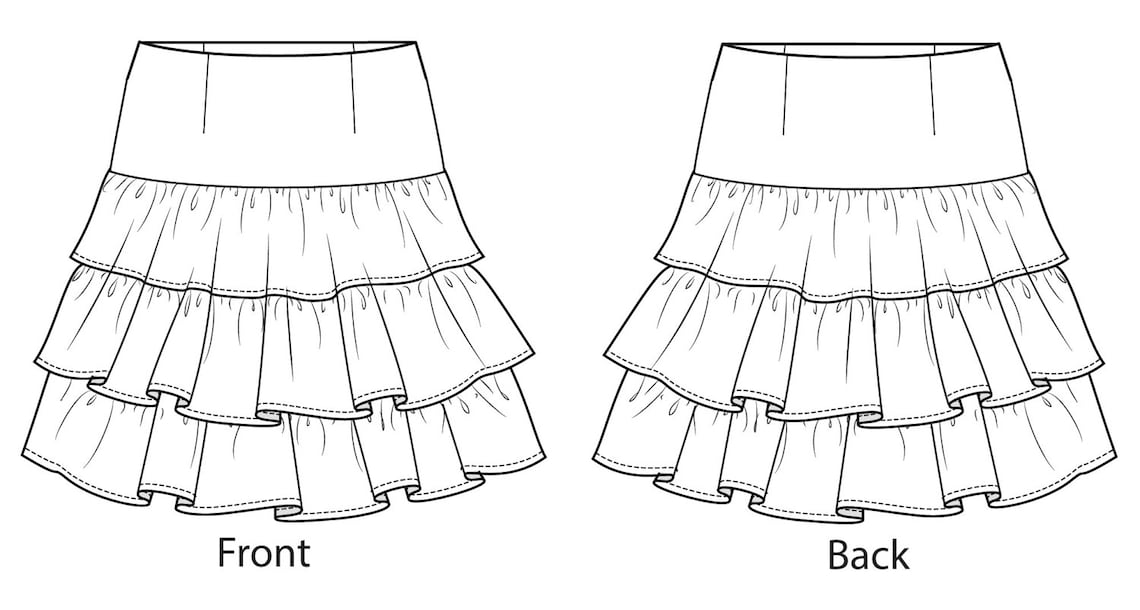 Ra-ra Frilled/tiered Skirt Sewing Pattern Sizes 8-22 UK | Etsy