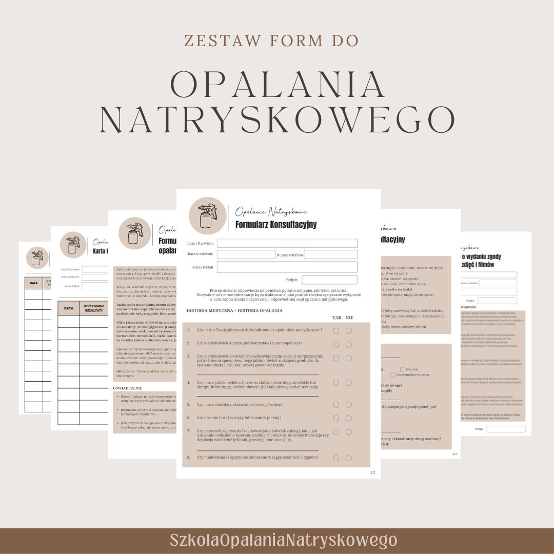 Set of 4 Spray Tanning Forms READY TO PRINT. Spray Tanning, Client Form ...