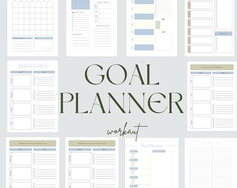 Goal Planner BUNDLE, 2024 Goals Tracker, SMART Goal Setting, Monthly ...
