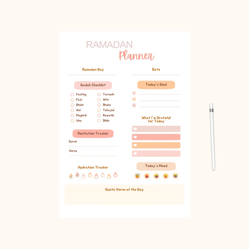 2024 Printable Ramadan Planner Islamic Daily Planner Printable Islamic ...