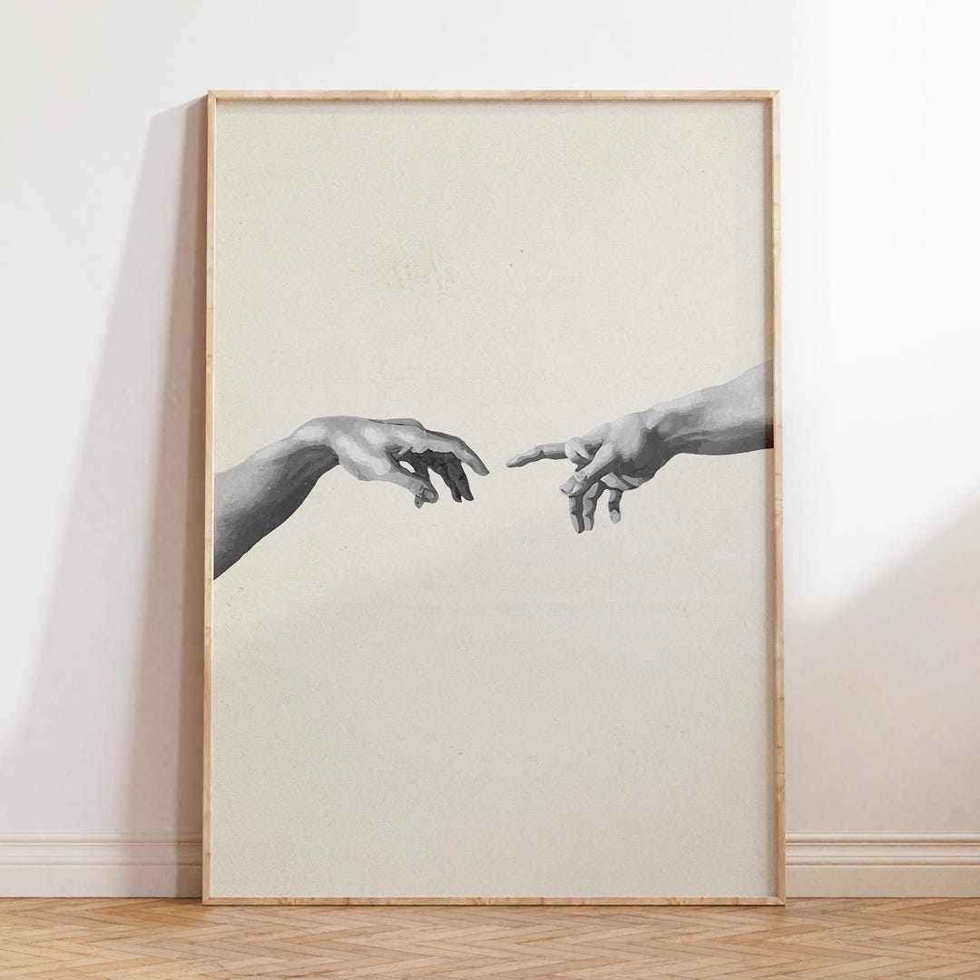 Creation of Adam Print, Home Wall Decor, Gift for Friend, Minimalist ...