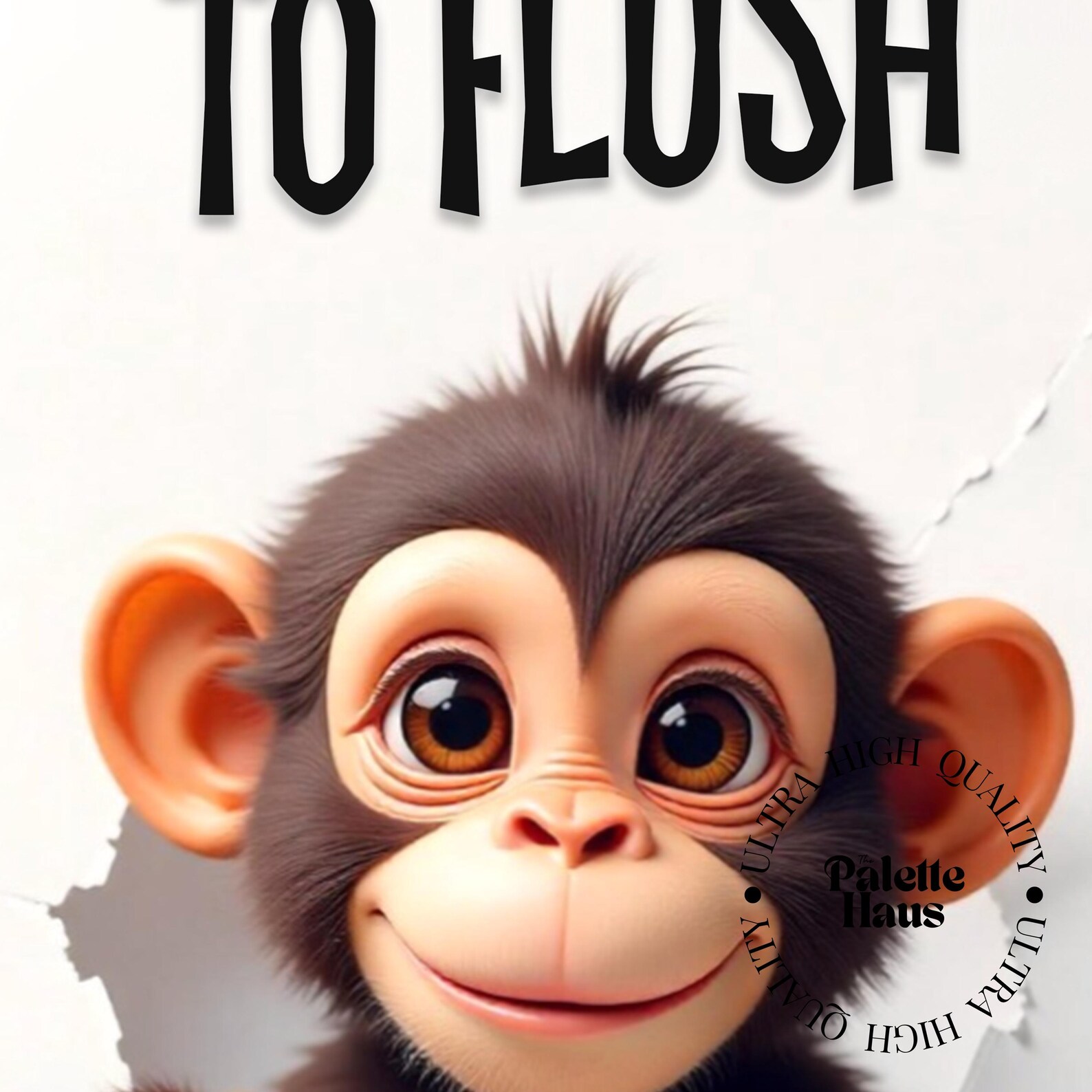 Don't Forget to Flush Monkey Print, Bathroom Wall Decor, Animal Wall ...