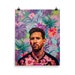 Lionel Messi Art Print Inter Miami Tropical Background Soccer Legend ...