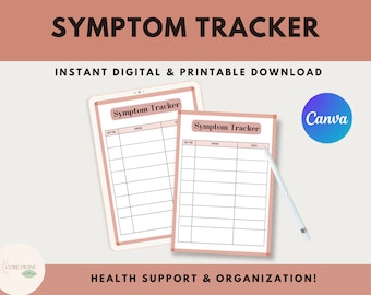 Symptom Tracker, Printable Medical Planner, Pain Tracker, Symptoms ...
