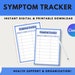 Symptom Tracker, Printable Medical Planner, Pain Tracker, Symptoms ...