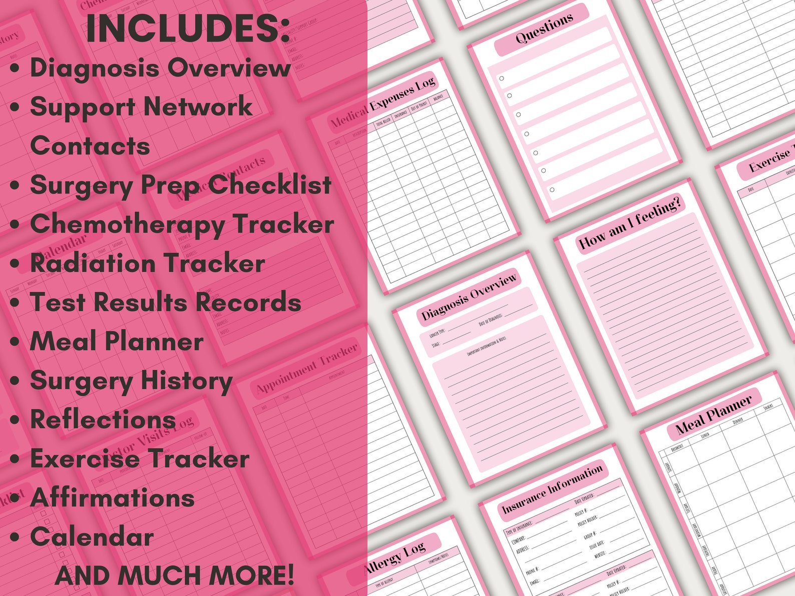 Cancer Planner Printable, Cancer Care Journal, Cancer Diagnosis Health ...