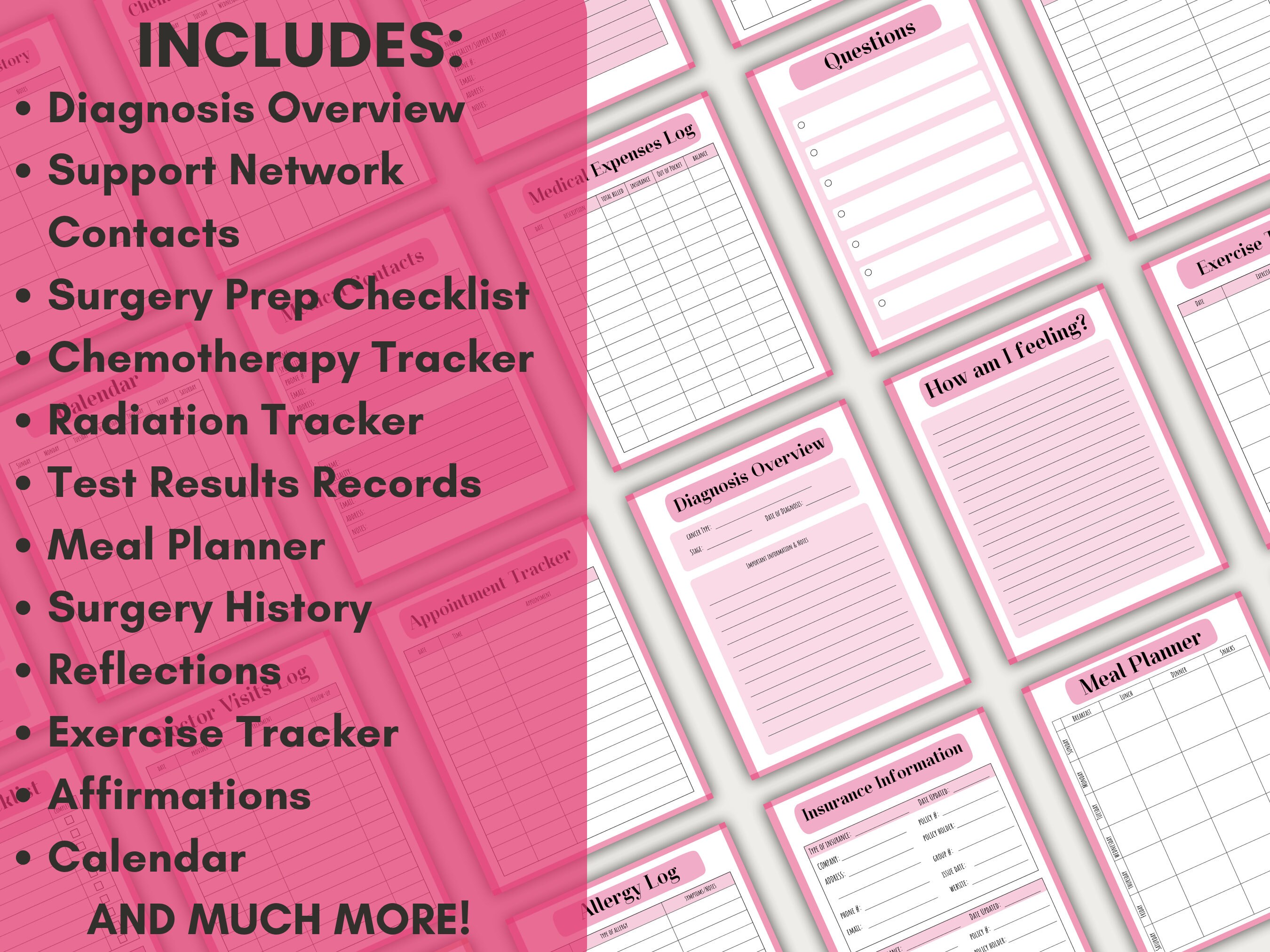 Cancer Planner Printable, Cancer Care Journal, Cancer Diagnosis Health ...