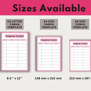 Symptom Tracker, Printable Medical Planner, Pain Tracker, Symptoms ...