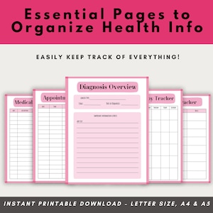 Cancer Planner Printable, Cancer Care Journal, Cancer Diagnosis Health ...