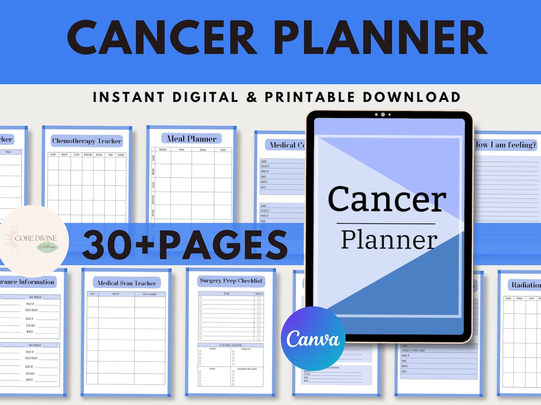 Cancer Planner Printable, Cancer Care Journal, Cancer Diagnosis Health ...