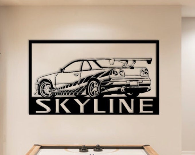 Nissan Skyline GT-R R34 1998-2002 Fast Furious Inspired Car Poster ...