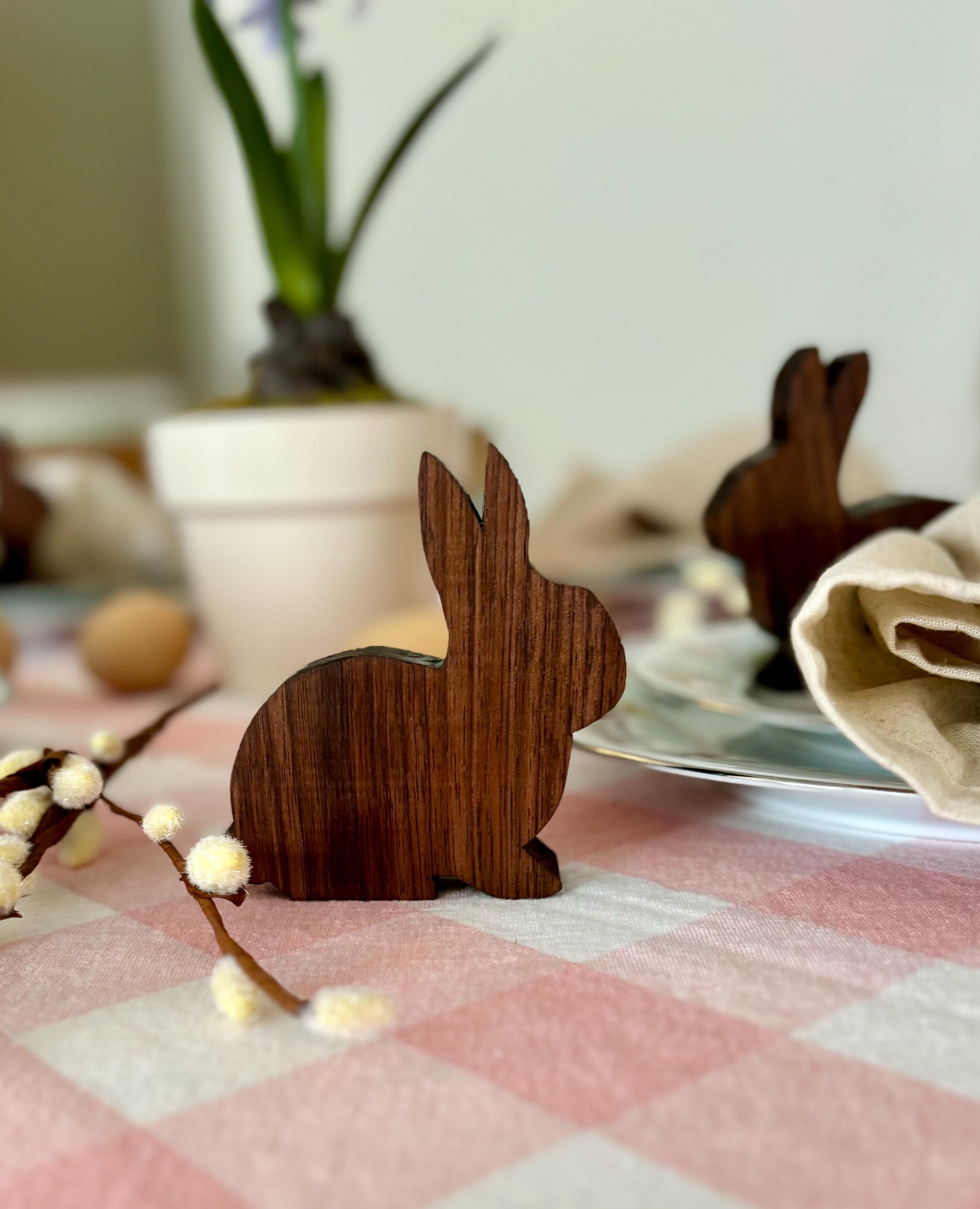 Walnut Wood Bunny Decor - Etsy