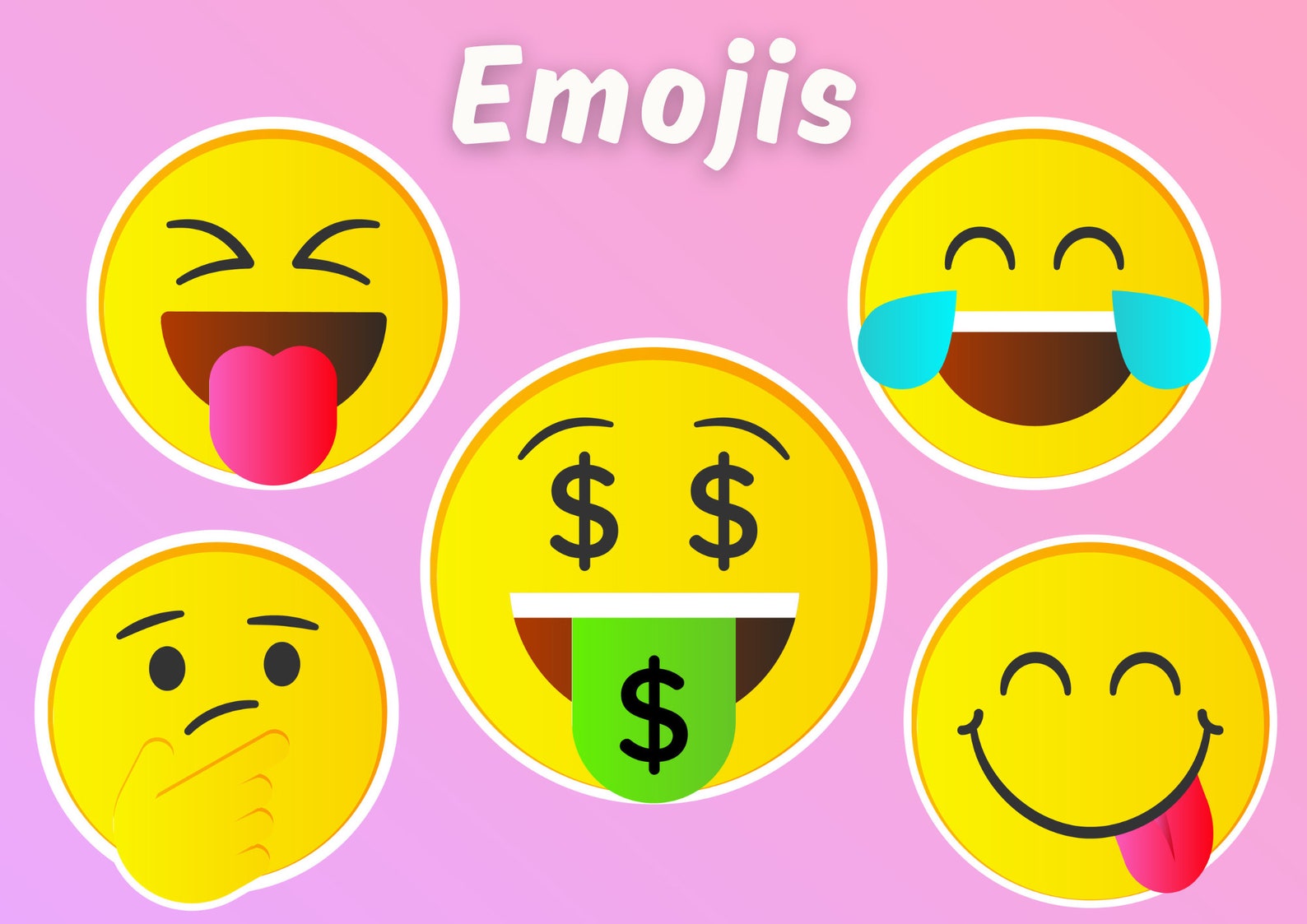 30 Emoji Stickers, Digital Printable Stickers, Emojis Designs, Fun ...