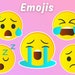 30 Emoji Stickers, Digital Printable Stickers, Emojis Designs, Fun ...