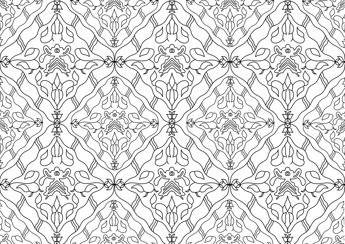 Batik Pattern Indonesia Coloring Pages Batik Coloring Pages Pattern ...