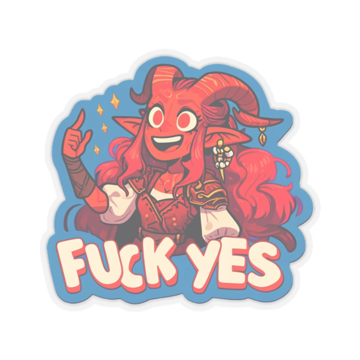 Baldur's Gate 3 Karlach Fan Art Sticker FK YES, Sword Coast Fan Art ...