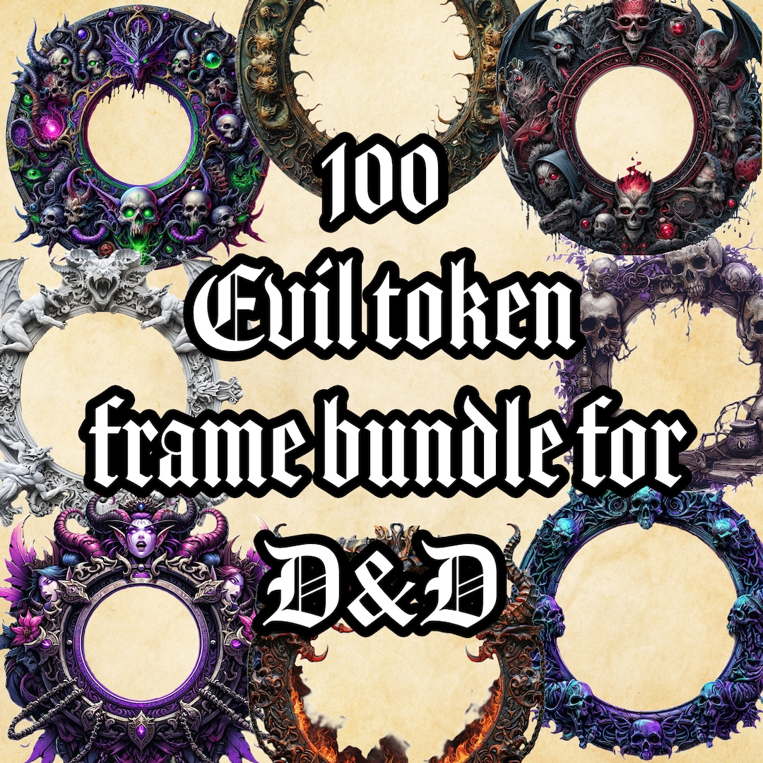 100 Evil Token Borders for VTT, Transparent Background Pngs, Token ...