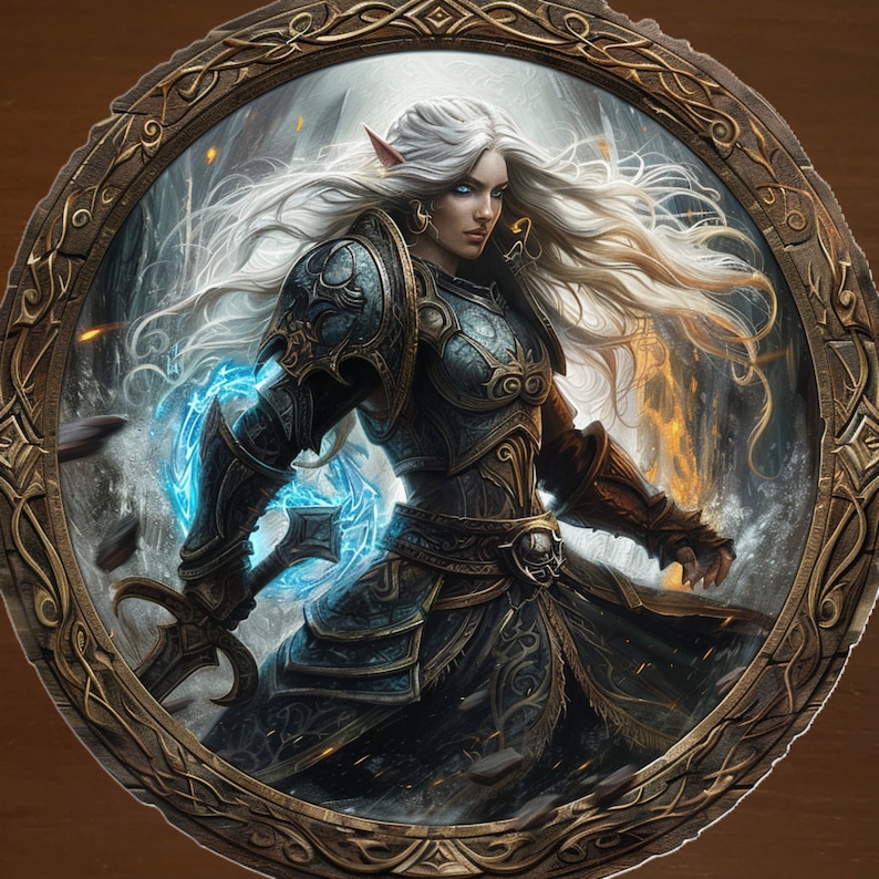 150 Female Fighter Tokens PNG Transparent Background Fantasy Art ...