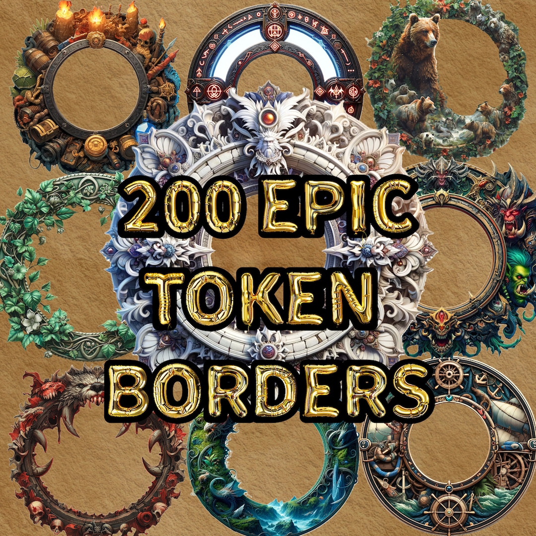 200 Epic Token Borders Bundle - Unique Art - PNG Format, Transparent ...
