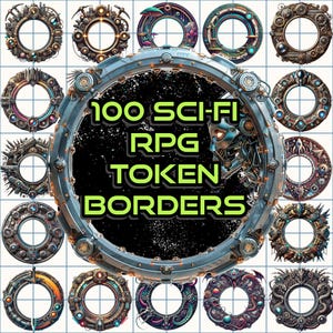 100 Sci-fi RPG Themed Token Borders for Virtual Tabletop Games - PNG ...
