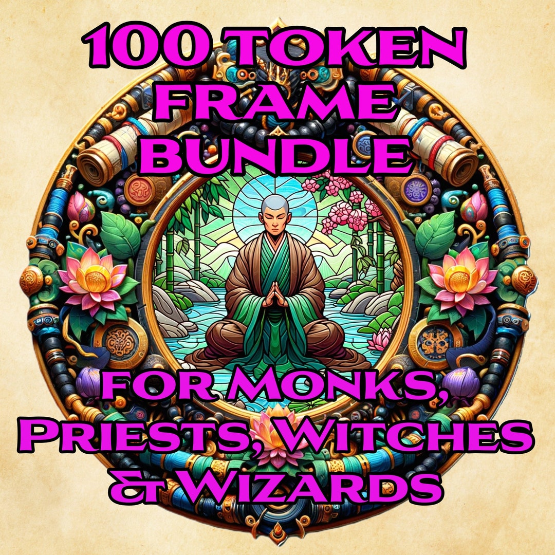 100 Unique VTT Token Borders - Digital Pngs for Monks, Witches, Mages ...