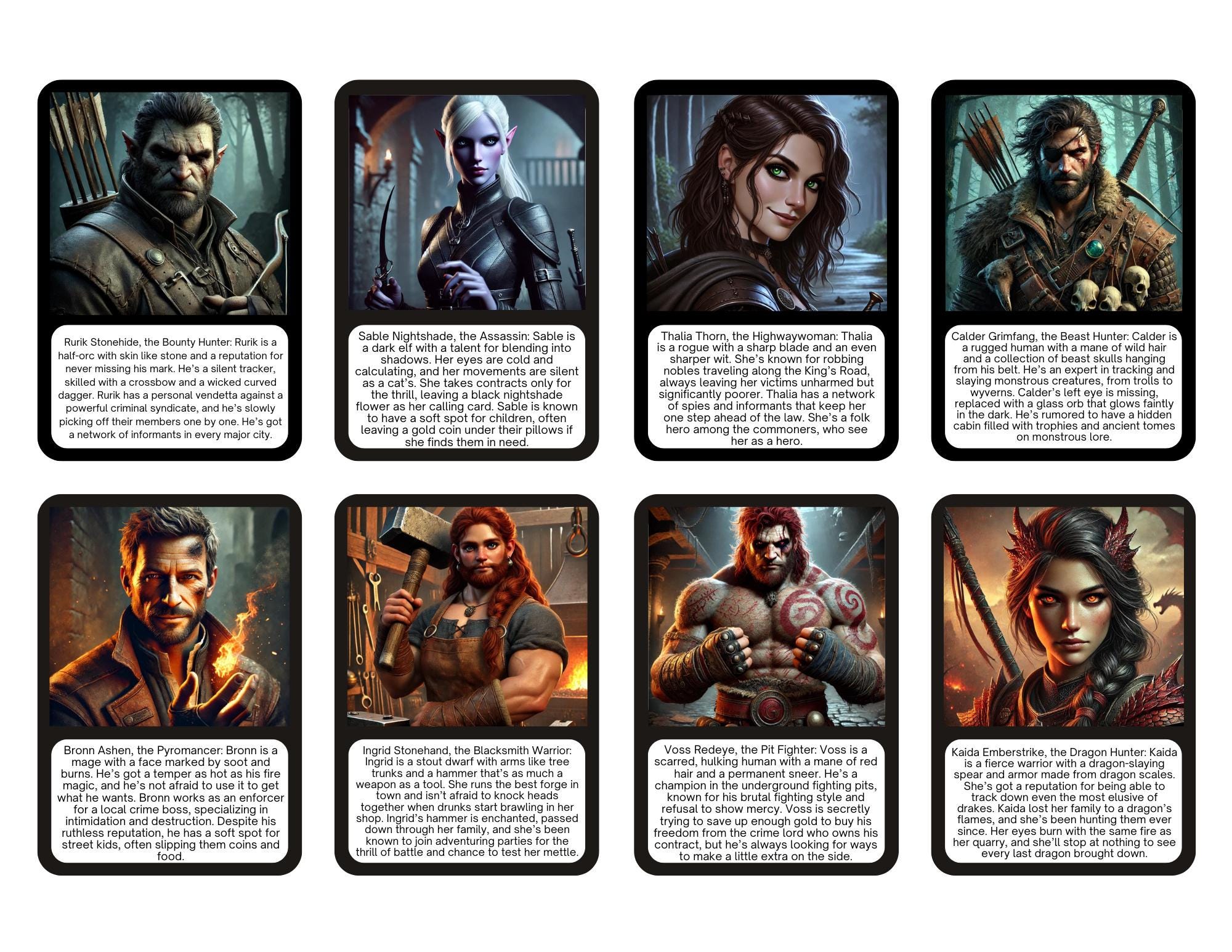 100 Unique NPC Character Cards for Dnd & RPG (instant Download) - Etsy