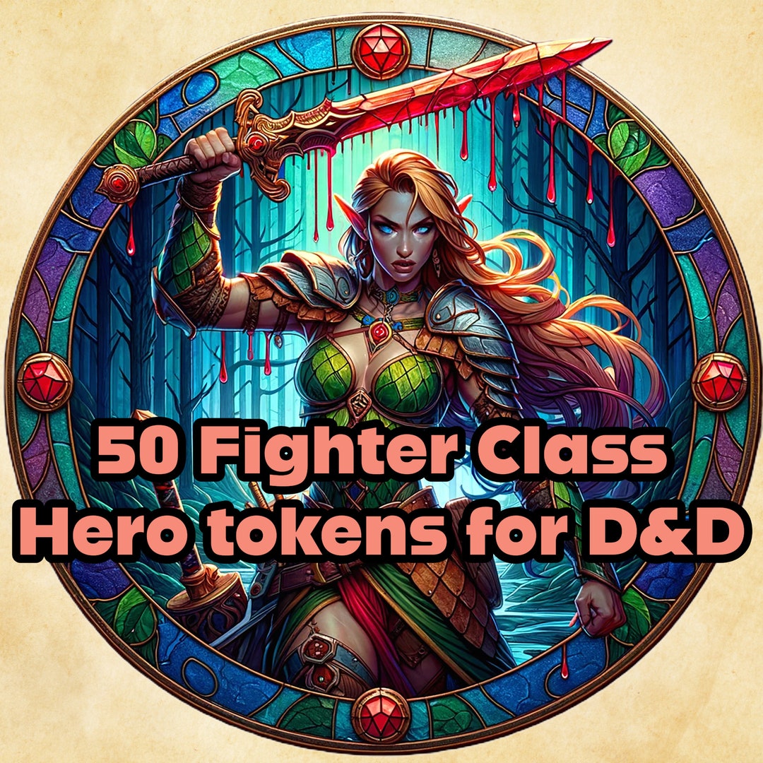 Fighter Class Heroes: 50 Dnd Tokens - Tanks, Champions, Knights, Weapon ...