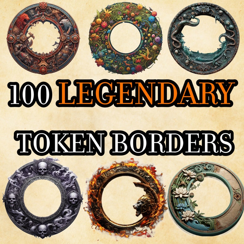 100 Legendary RPG Token Borders - High Quality PNG, Transparent ...