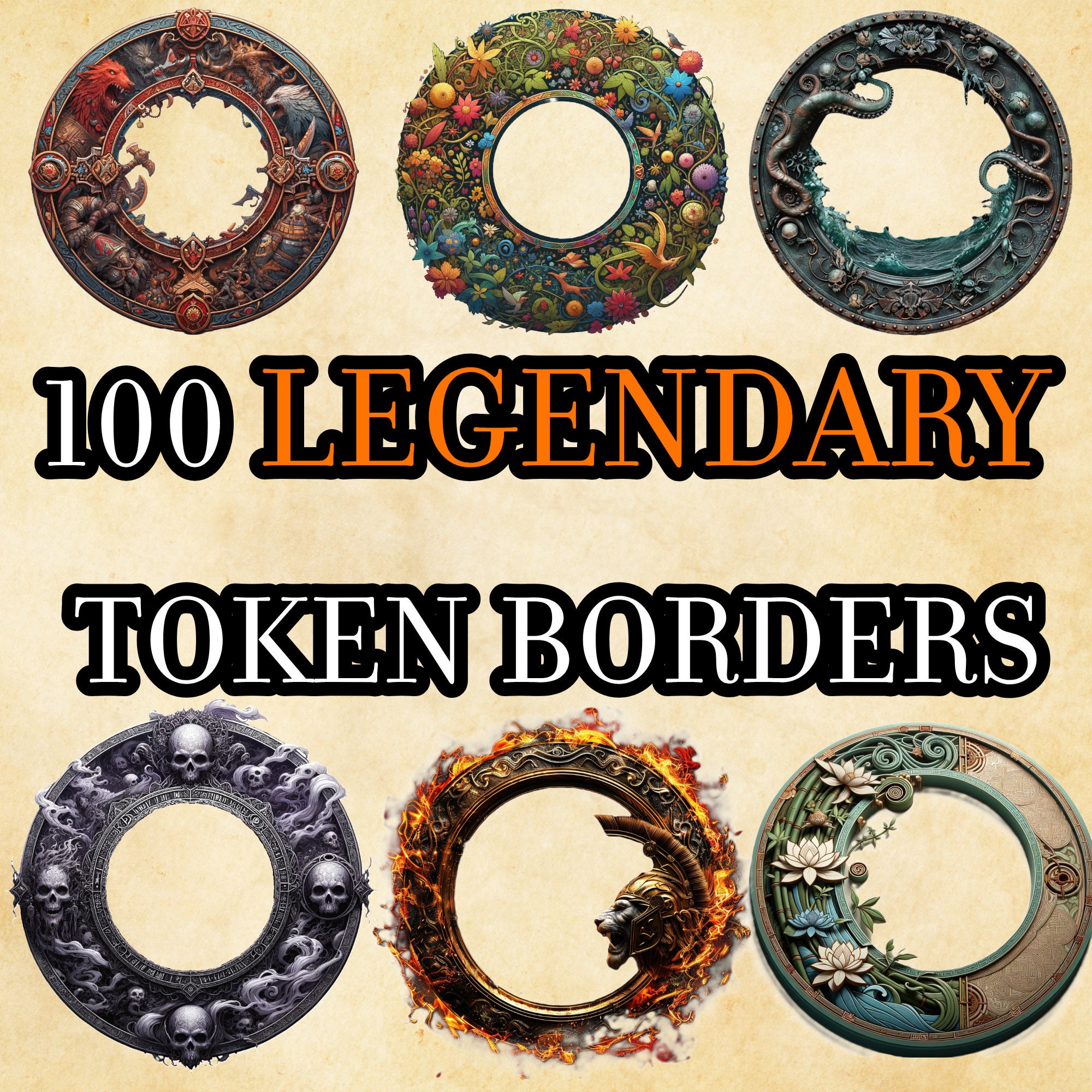 100 Legendary RPG Token Borders - High Quality PNG, Transparent ...