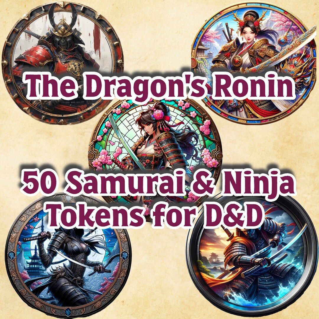 The Dragon's Ronin - 50 Digital Samurai Tokens for D&D - Fantasy Art ...