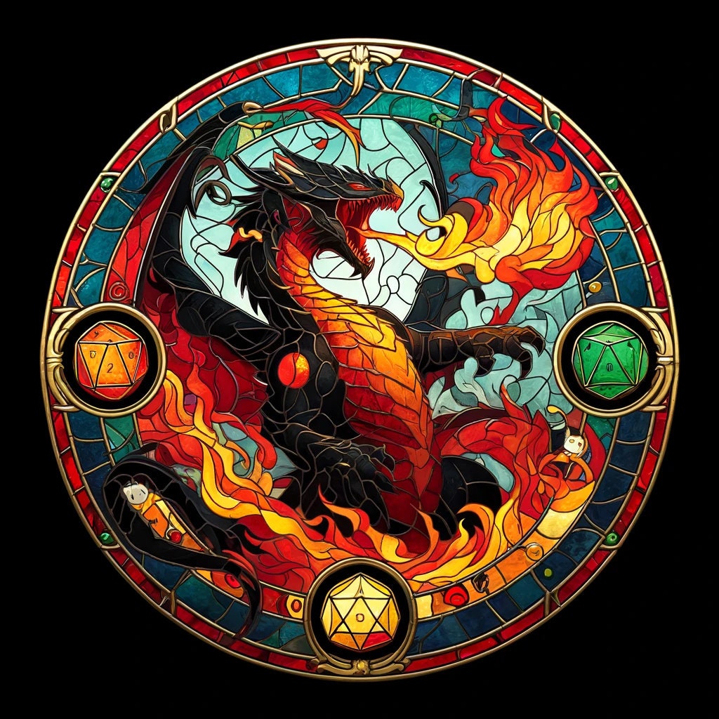 100 D&D Monster Art Pack in Stained Glass Style Digital Download PNG - Etsy