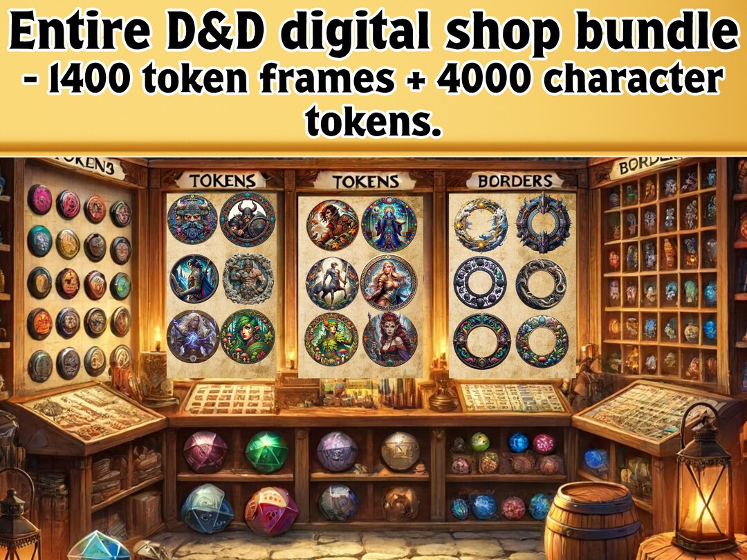 Dnd Mega Bundle Whole Shop 4,000 Character Tokens and 1,400 Borders VIP ...