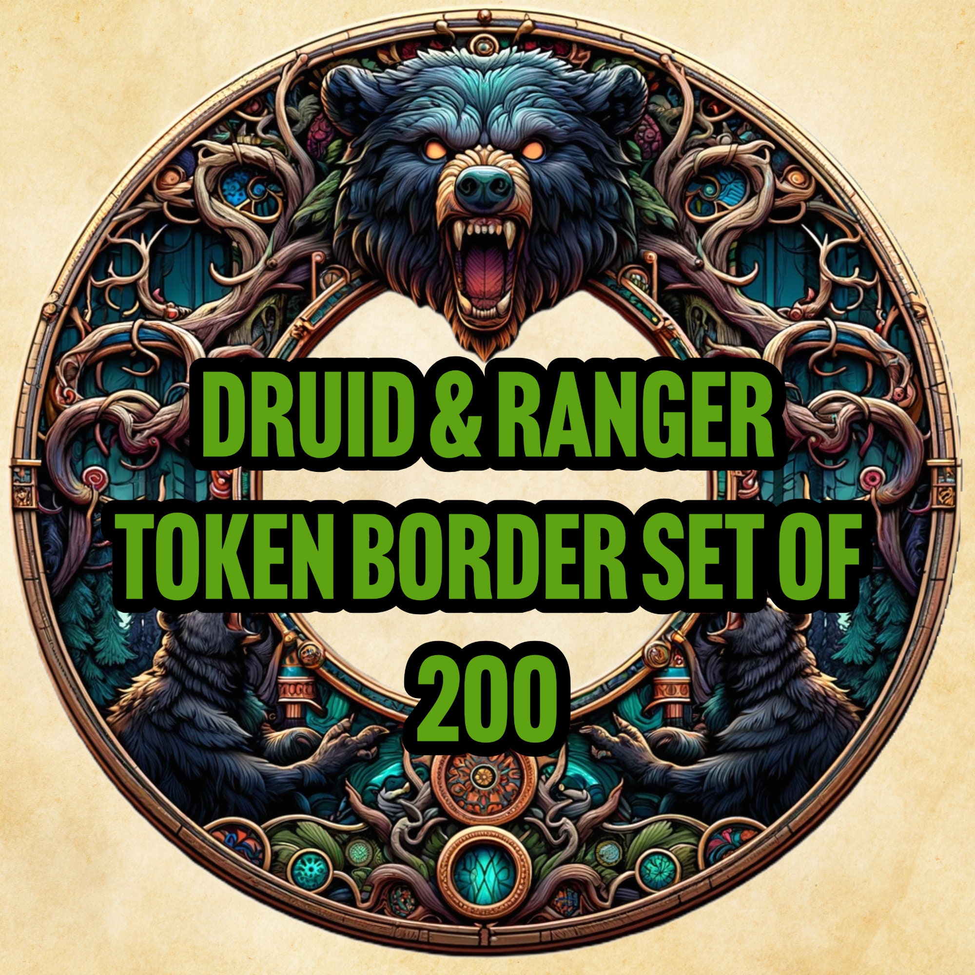Druid & Ranger Token Borders - 200 Unique PNG Frames (digital Download ...