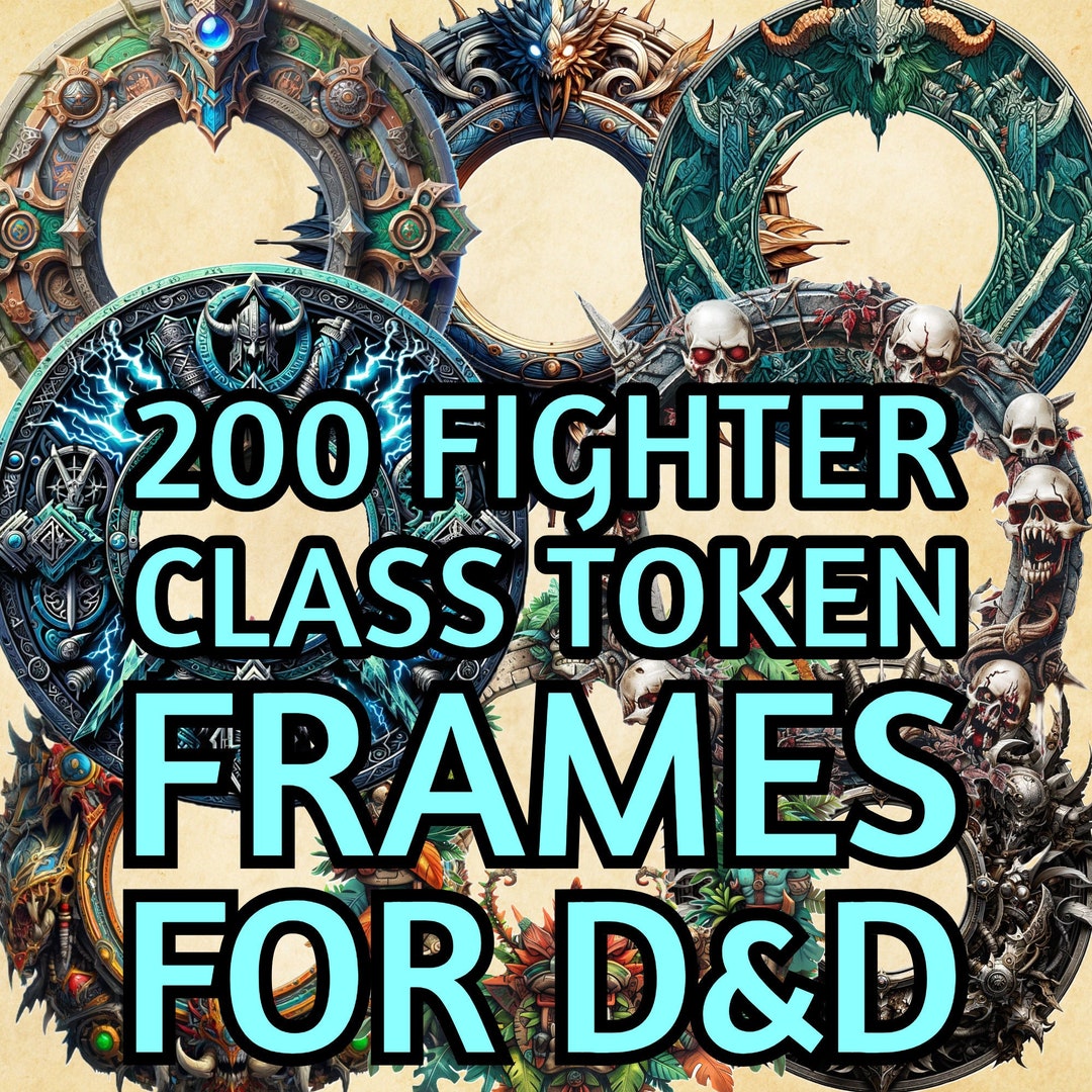 200 Fighter Class Token Frames for Dnd - Unique Transparent PNG Frames ...