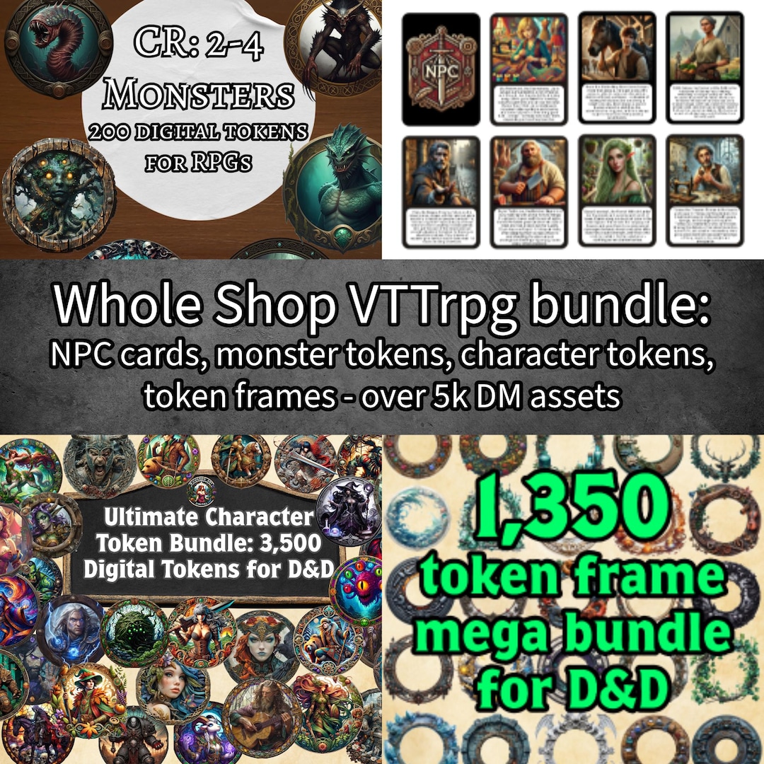 Dnd Mega Bundle Whole Shop - 4,000 Character Tokens and 1,400 Borders ...