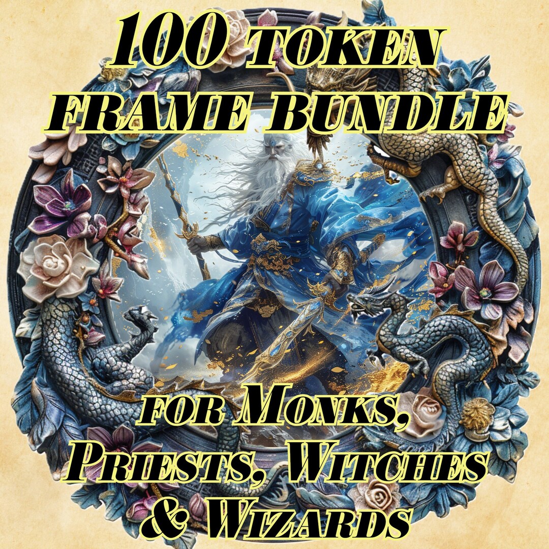 100 Unique VTT Token Borders Digital Pngs for Monks, Witches, Mages ...