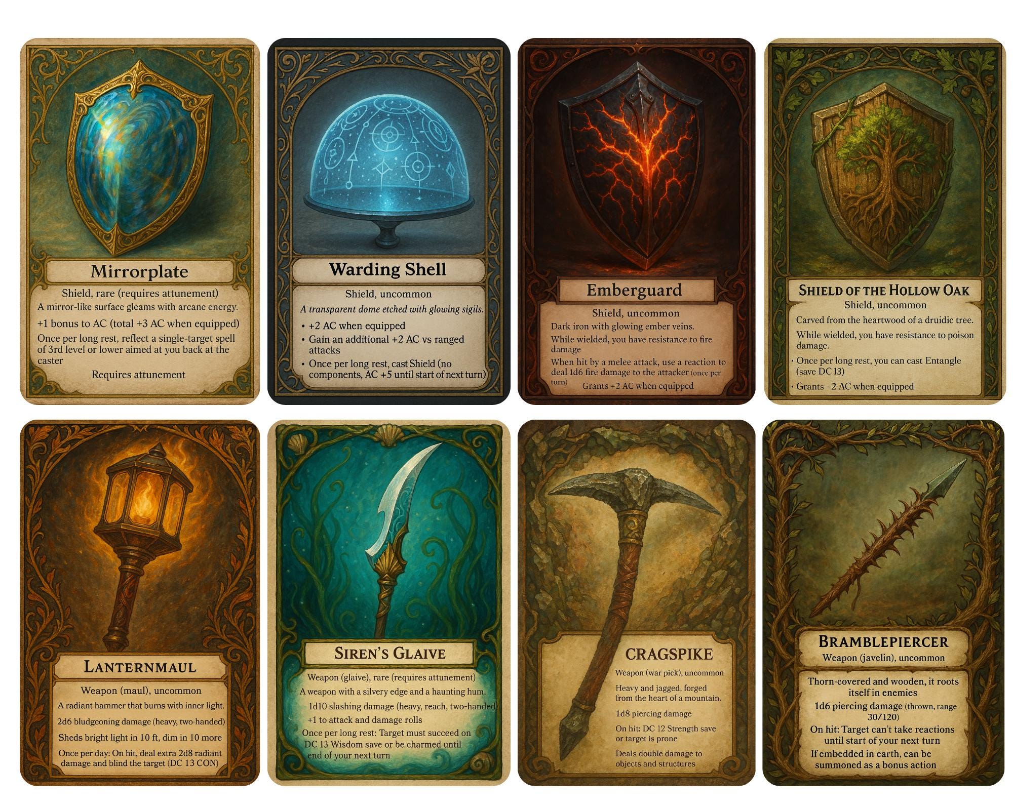 100 Printable Dnd 5e Magic Item and Weapon Cards - Fantasy Loot Deck ...