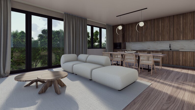 3D Render Space Visualization Interior Design Project Livingroom ...