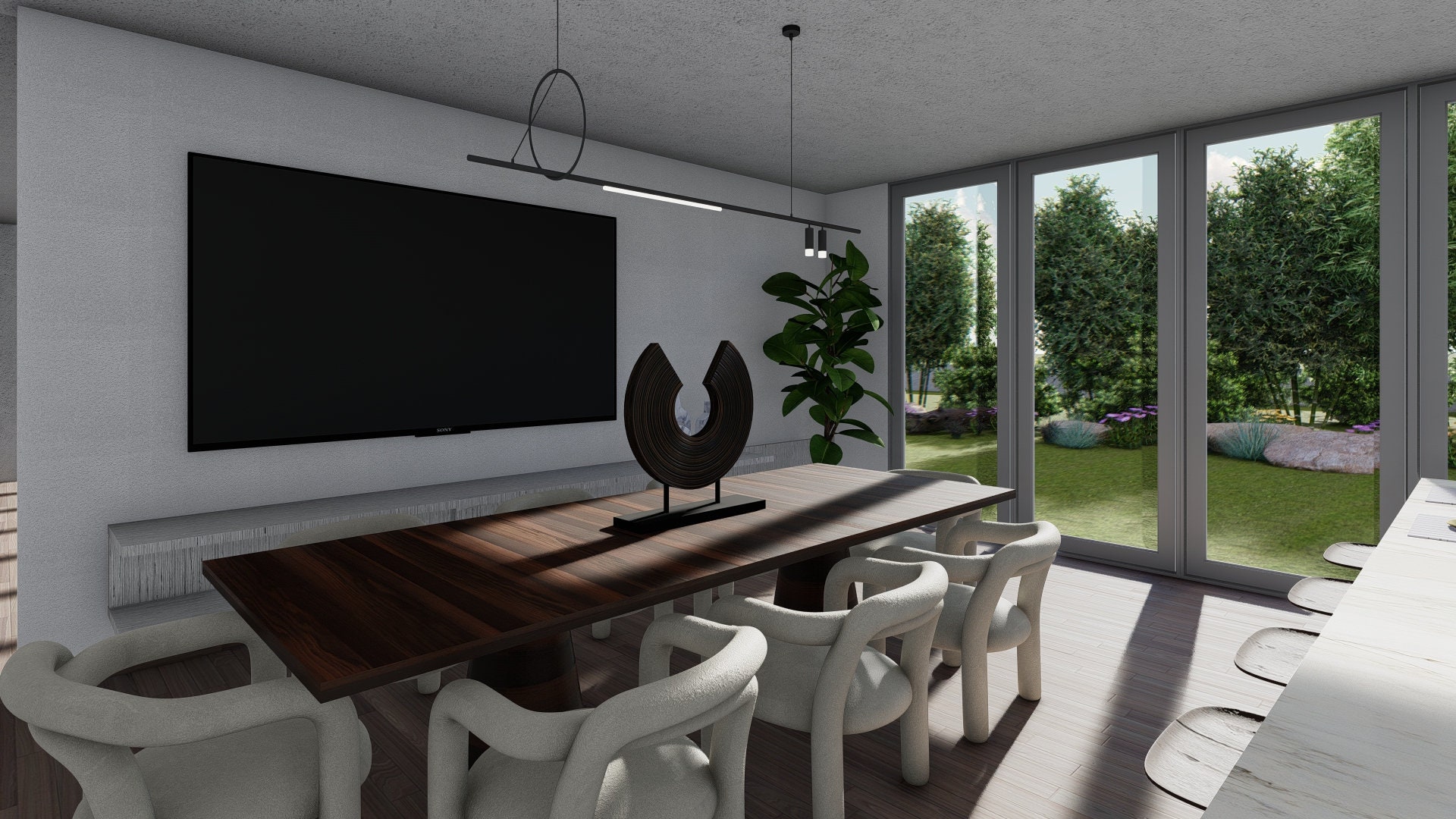 3D Render Space Visualization Interior Design Project Livingroom ...