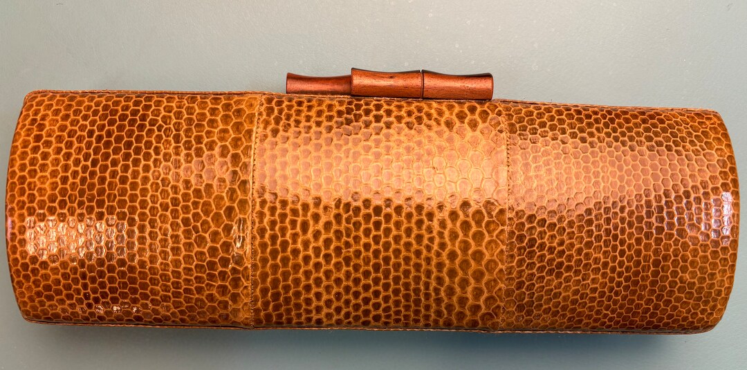 Marjorie Renner Brown-toned Snake Thin Clutch - Etsy