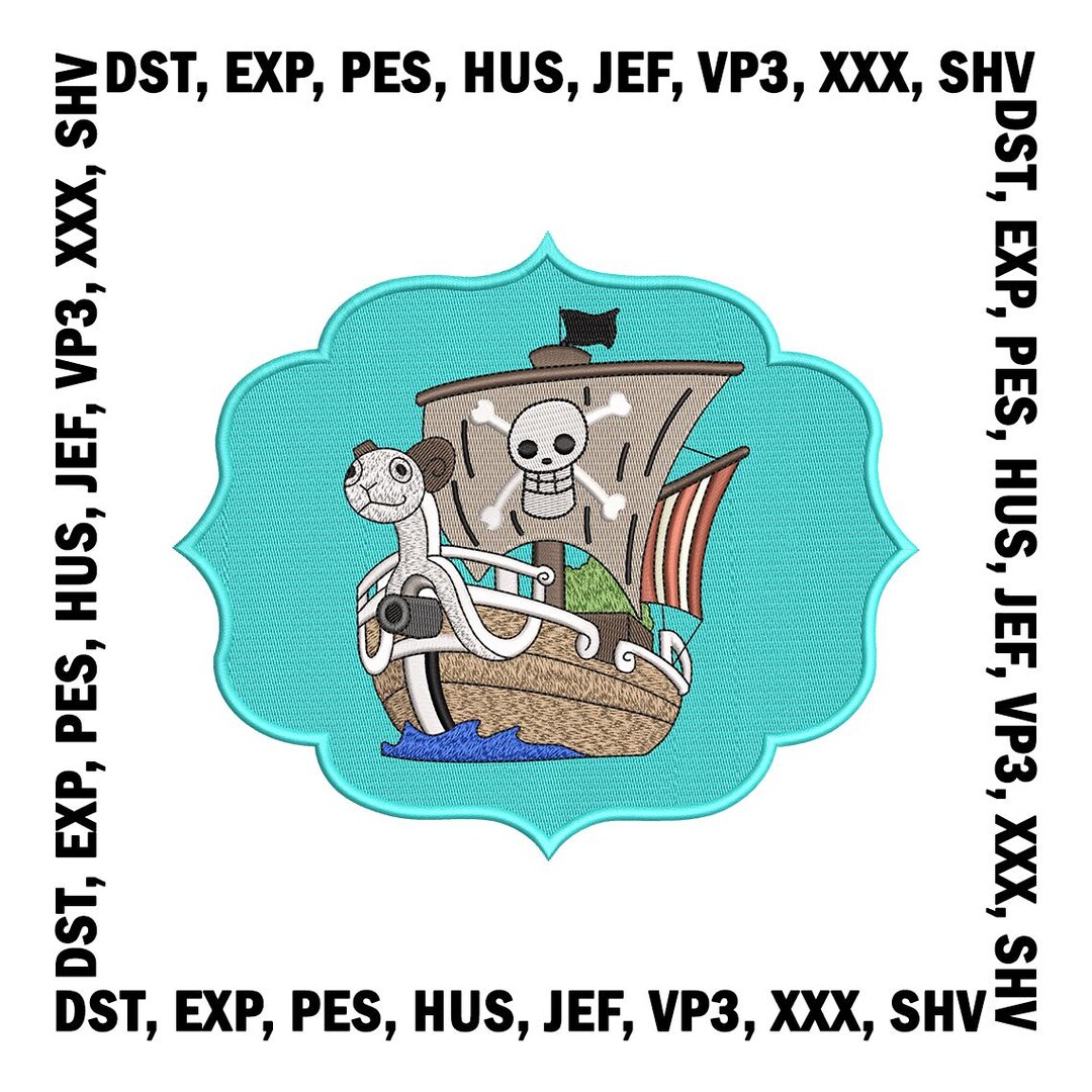 Pirate Ship Embroidery, Anime Design 6 Sizes, Digital Download - Etsy