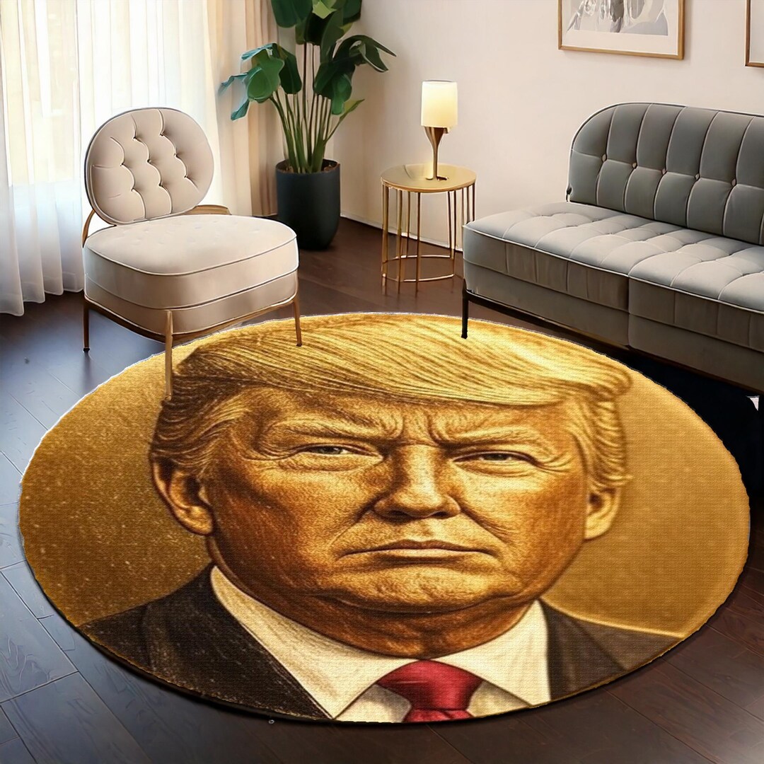 Donald Trump Pattern Round Rugs, Native American Area Rug, Custom Rug ...