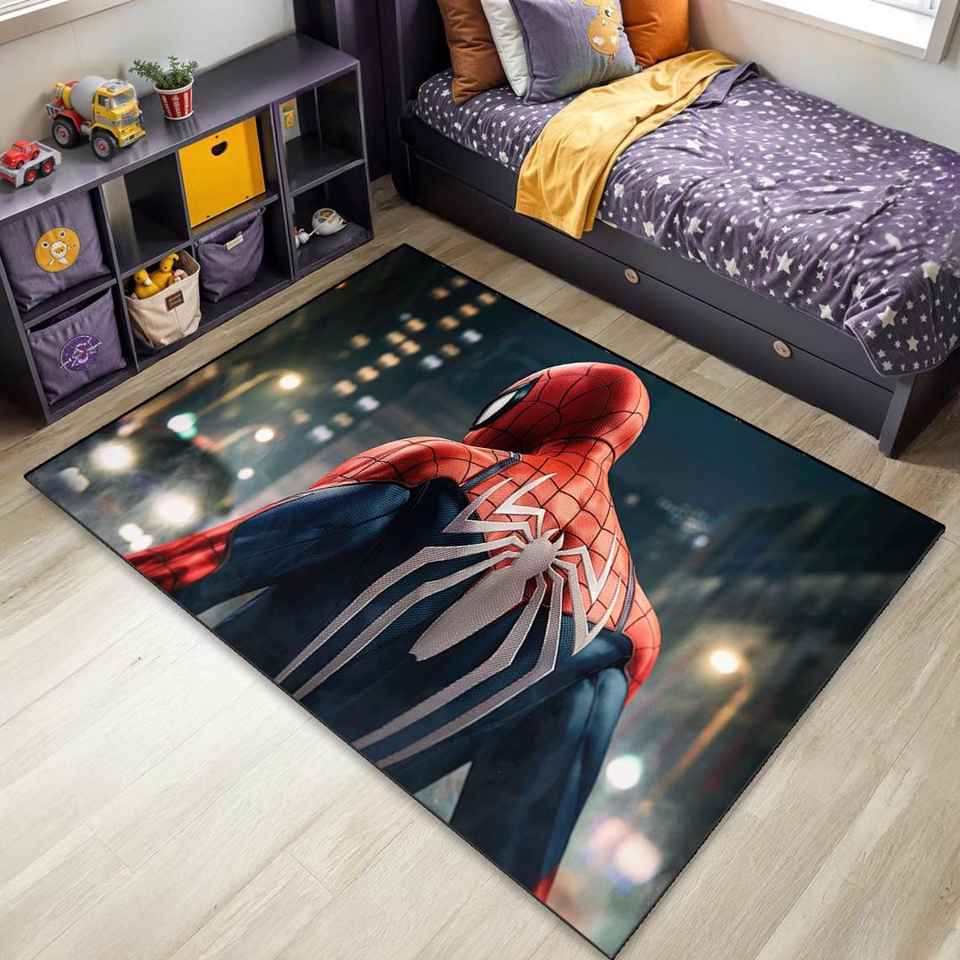 Spider Man Design, Dark Aesthetic Youth Room, Gift Idea Rug, Spider Man ...
