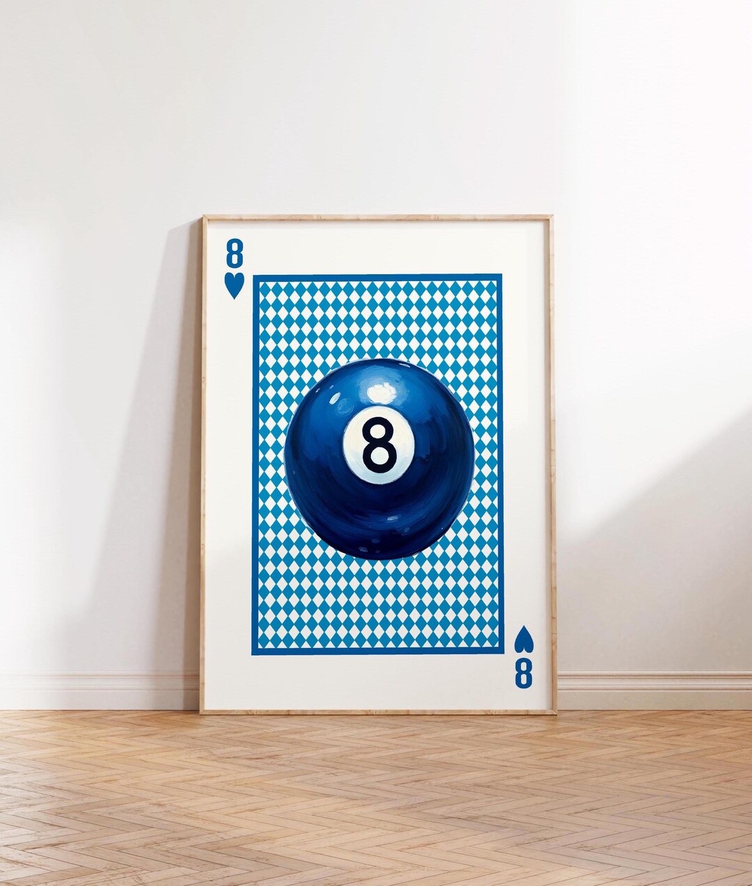 Retro 8 Ball Art Print, Blue Vintage Style Poster (digital Download) - Etsy