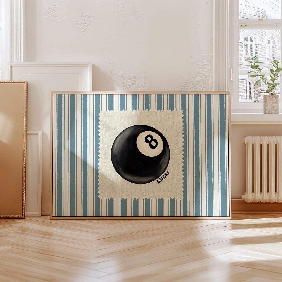 Retro 8 Ball Print, Trendy Bar Cart Art (digital Download) - Etsy