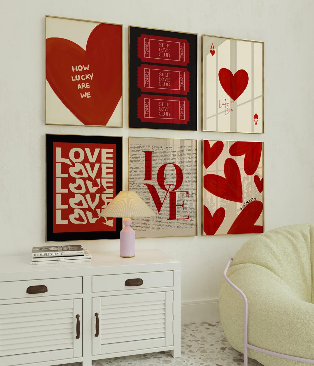 Retro Love Poster Gallery Wall Set, 70s Style (digital Download) - Etsy