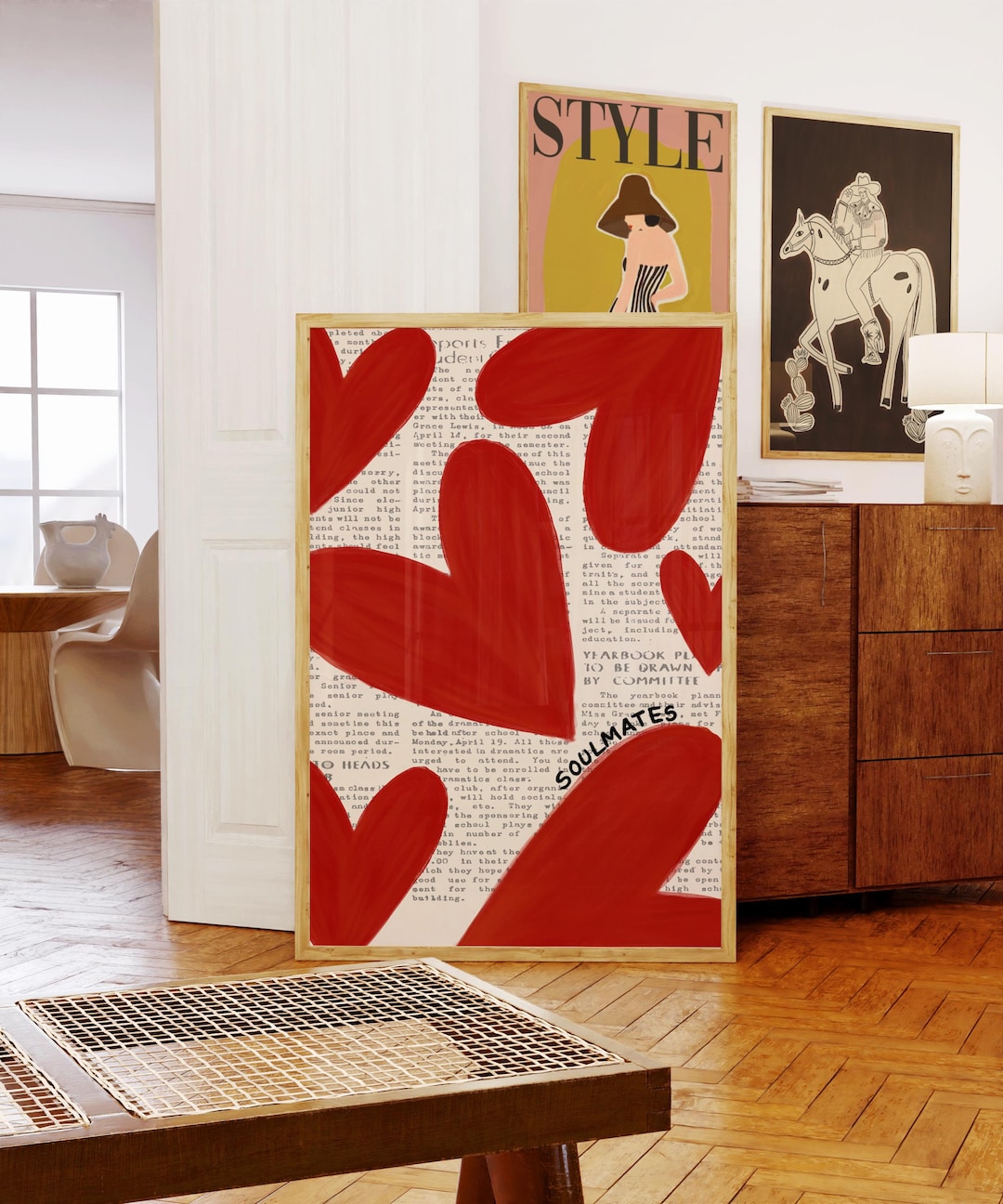 Love Poster, 70s Retro Vintage Poster Print, Red Psychedelicwall Art ...